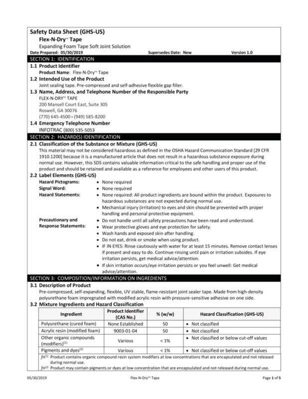 SDS Sheet | Westlake Royal Building Products